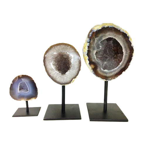 AGATE GEODE METAL STANDS - LARGE - Nativa Gems - Wholesale | Mineral ...