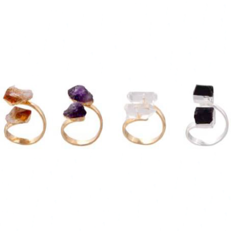 DUAL ROUGH POINT RING - Nativa Gems - Wholesale | Mineral & Jewelry